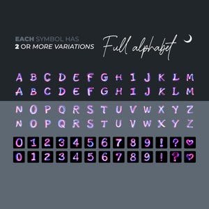 5 in 1 Bundle: Glowing Letters Overlay Collection - 5 Complete Sets of ...