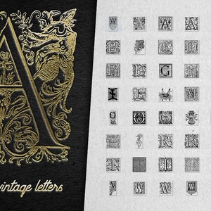 Foil Stamp Photoshop Styles: Gold, Silver, Copper + Vintage Letters - Etsy