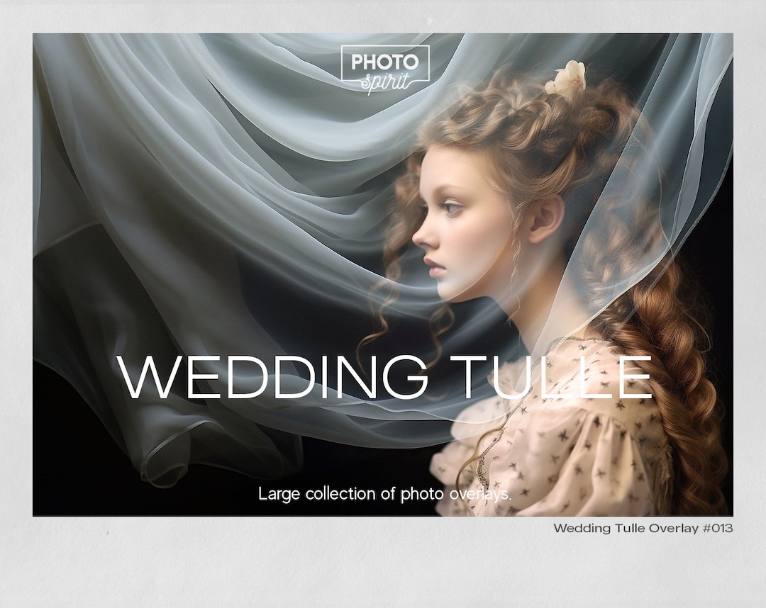 Wedding Tulle JPG and PNG Photo Overlay Effect Adobe Photoshop Actions ...