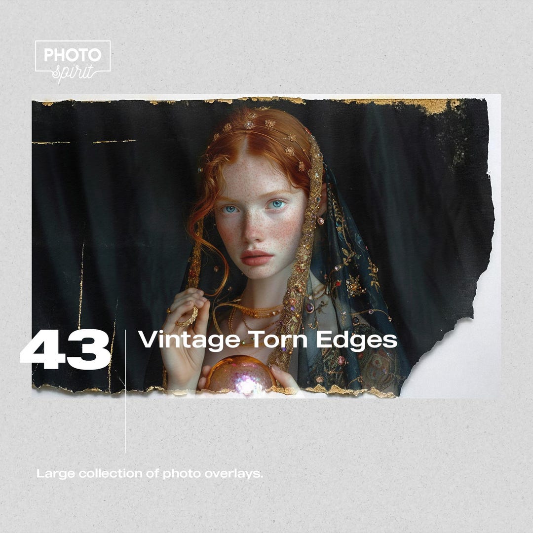 Vintage Torn Edges Effect Photo Overlays. Distressed Retro Textures for ...