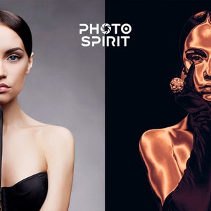 Metallic Skin Effect for Photoshop - Metallic Skin Effect, Gold Skin ...