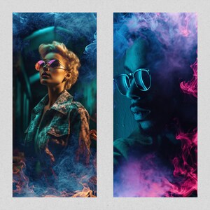 Neon Smoke Frames Photo Overlay Pack - Vibrant Neon and Ethereal Smoke ...