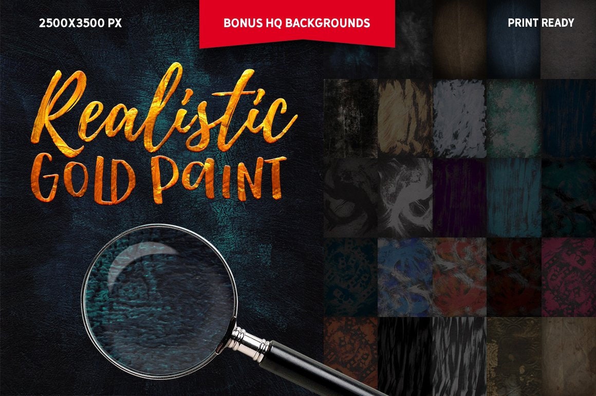 Gold Paint Effect Toolkit: Photoshop Styles, Brushes, Actions - Etsy