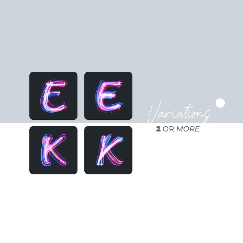 Neon Light Letter Overlays: PNG, JPEG Alphabet (5000x5000) - Etsy