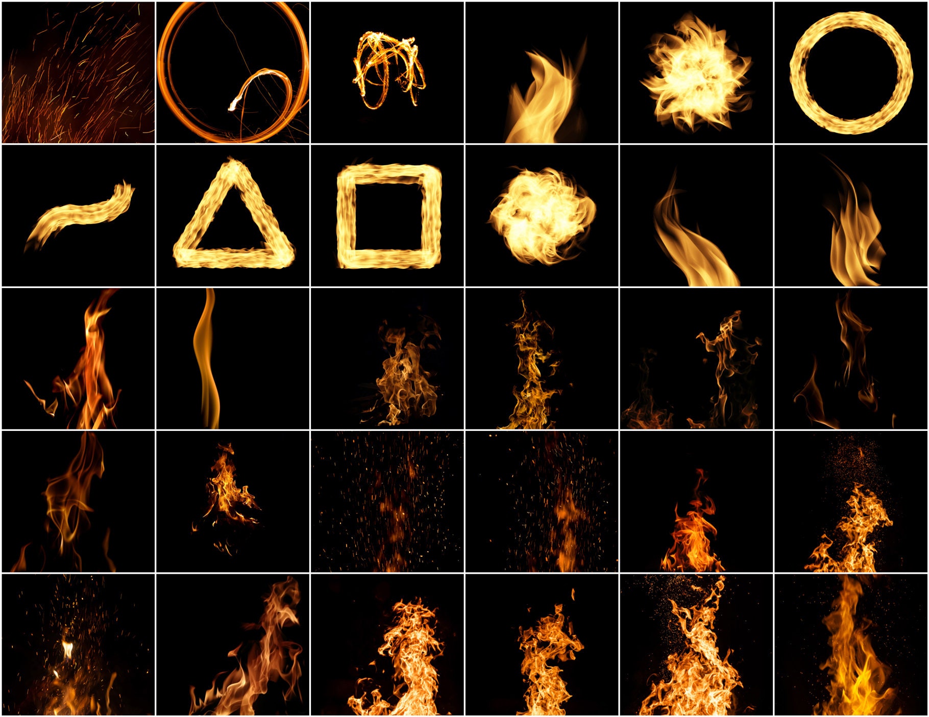 Fire Burning Effect Overlays: 60 Photoshop Flame Photo Designs - Etsy