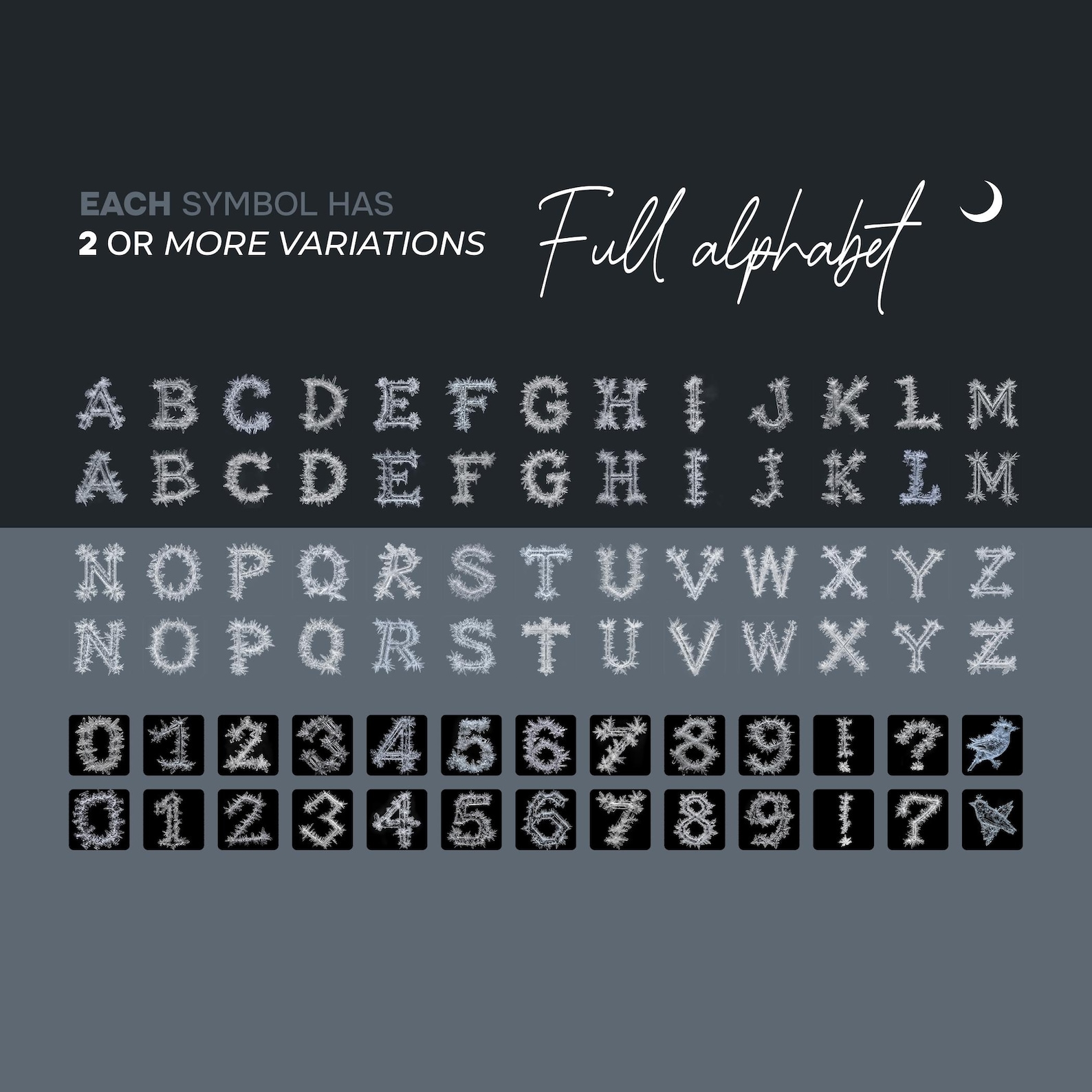 Snowflake Crystal Letter Overlays: Winter Alphabet (PNG & JPEG) - Etsy