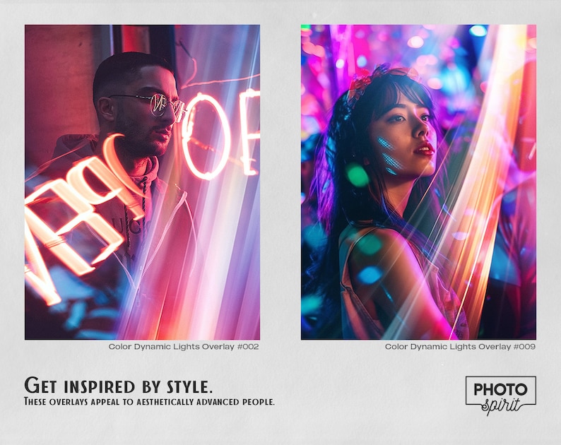 Color Dynamic Lights Photo Overlays: Neon Effects (photoshop Actions ...