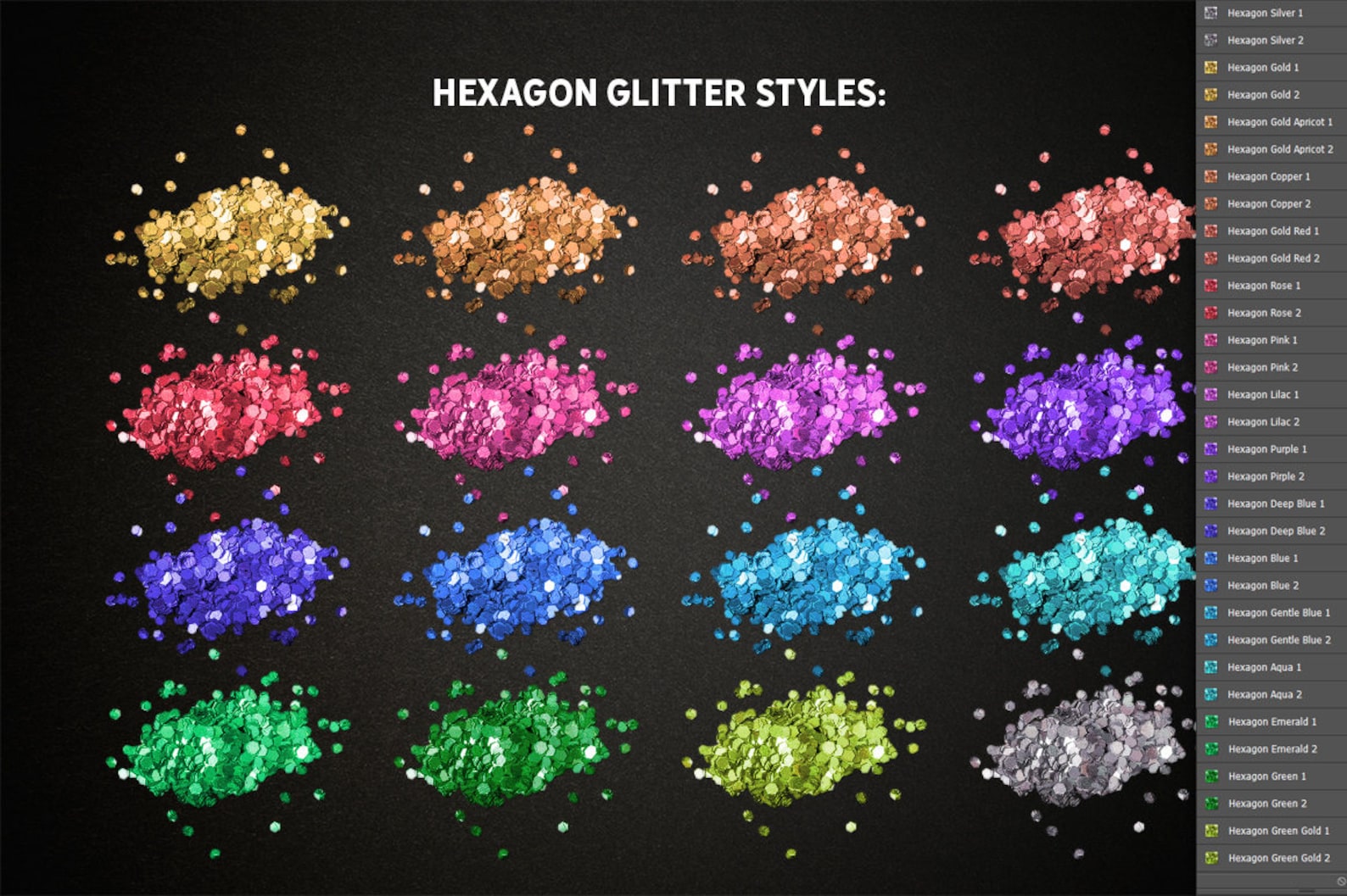 Digital Effect Glitter Shine & Sparkle Photoshop Styles - Etsy
