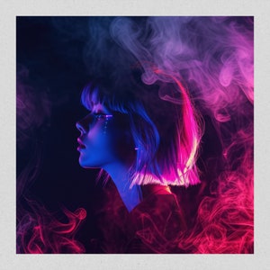 Neon Smoke Frames Photo Overlay Pack - Vibrant Neon and Ethereal Smoke ...