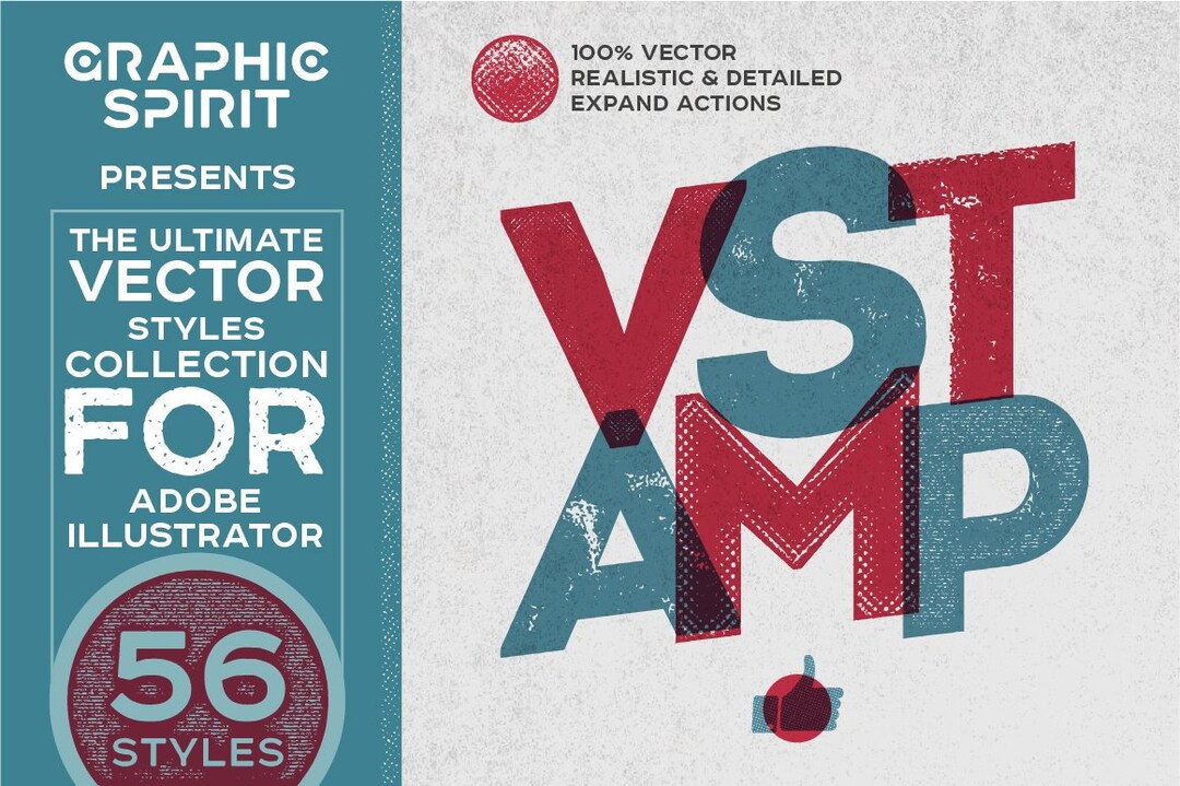 Vector Stamp Effects: 56 Adobe Illustrator Styles - Etsy