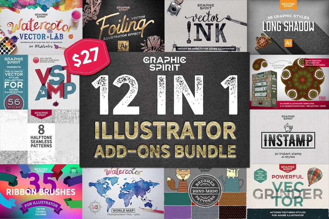 12 in 1 Adobe Illustrator Bundle Discount - Grab This Unique Large ...
