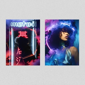 Neon Smoke Frames Photo Overlay Pack - Vibrant Neon and Ethereal Smoke ...