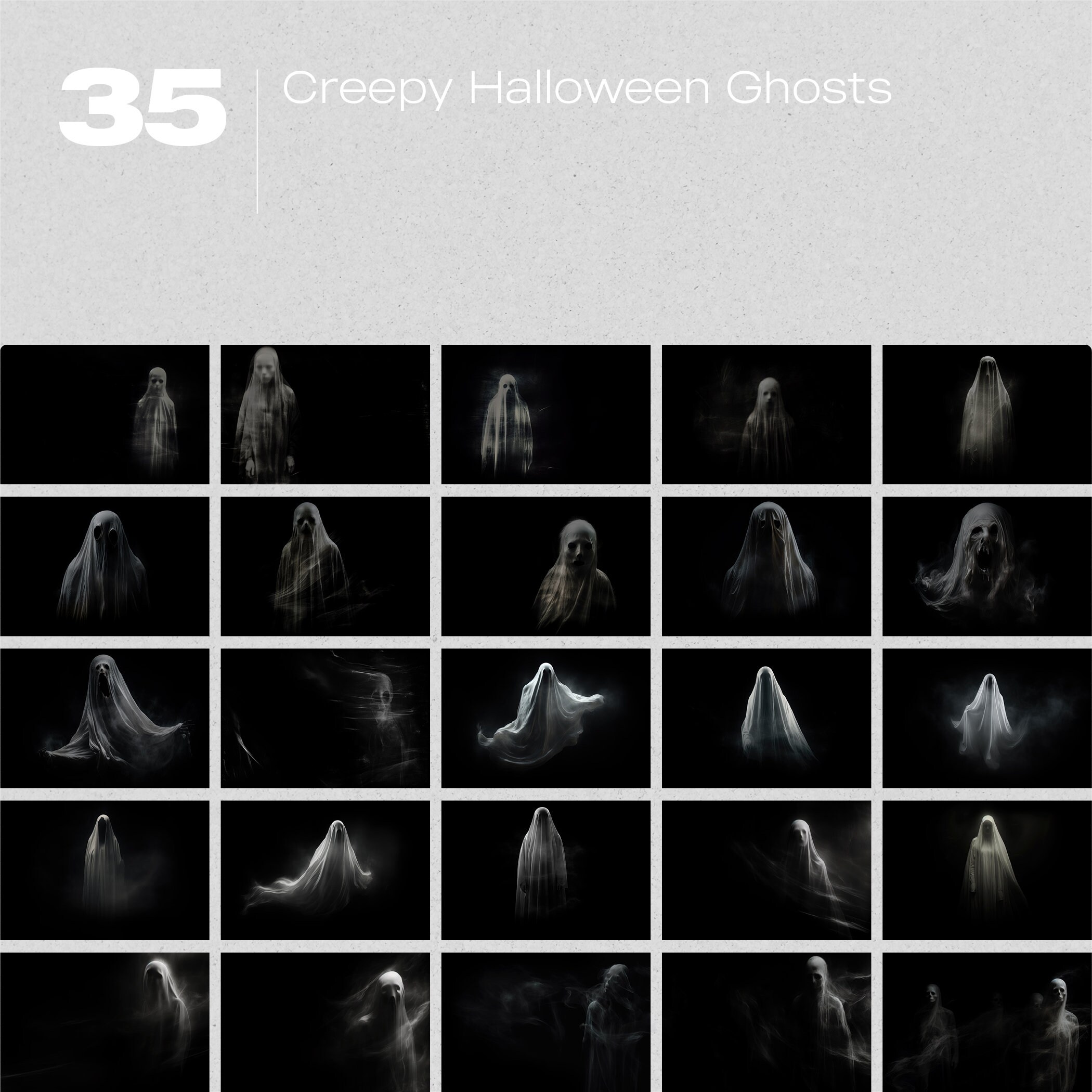 Creepy Halloween Ghosts Photo Overlays: Eerie JPG & PNG (digital ...