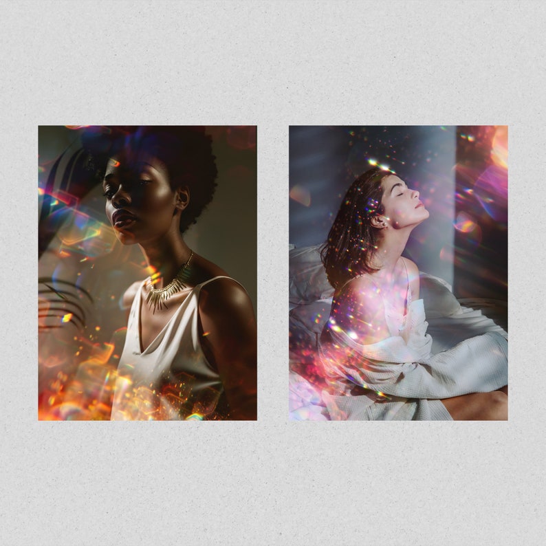 Glitter Rainbow Glow Photo Overlays: Sparkling Effects (42 JPG, Actions ...