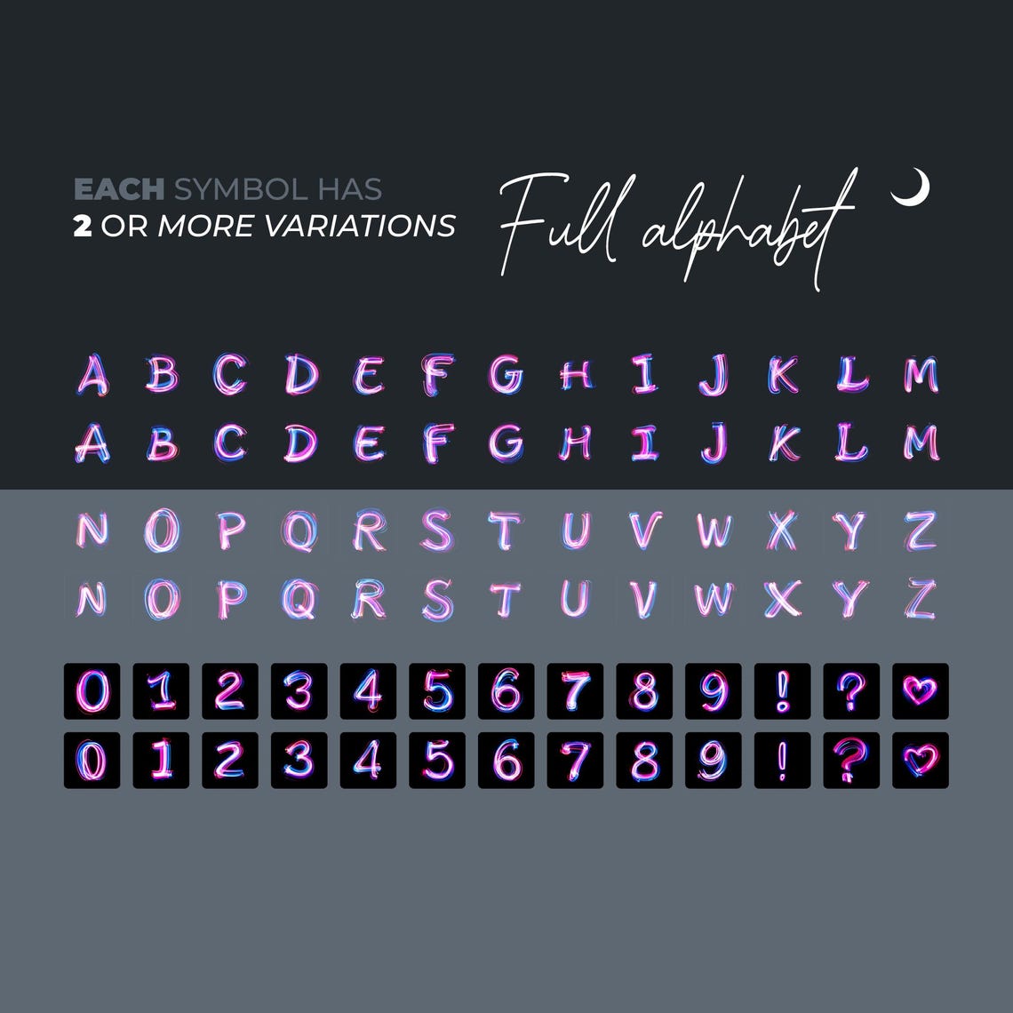 Neon Light Letter Overlays: PNG, JPEG Alphabet (5000x5000) - Etsy