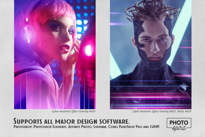 Cyber Aesthetic Overlays With Action for Photoshop Design - Etsy