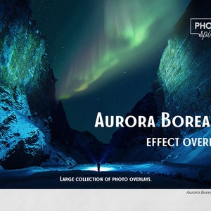 Aurora Borealis Effect Overlays for Photoshop - Overlay Color Flares ...