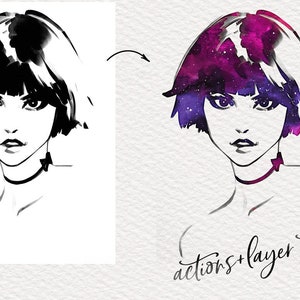 WATERCOLOR TWO-TONE for Adobe Photoshop - Actions + Layer Styles ...