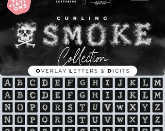 Curling Smoke Font Letters Overlays PNG and JPEG – Mystical Smoke ...