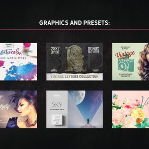 DESIGNERS ESSENTIAL BUNDLE, Actions, Effects, Graphics, and Layer ...