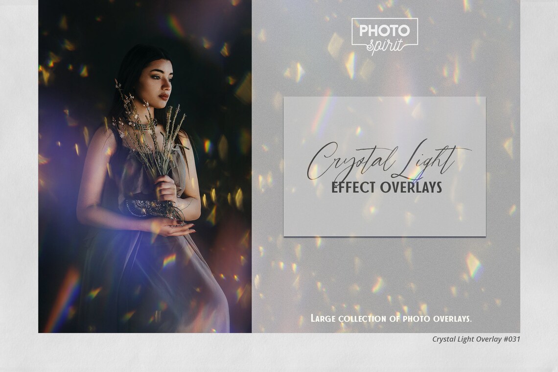 Crystal Light Effect Overlays for Photoshop: Rainbow Flares (JPG, ATN ...