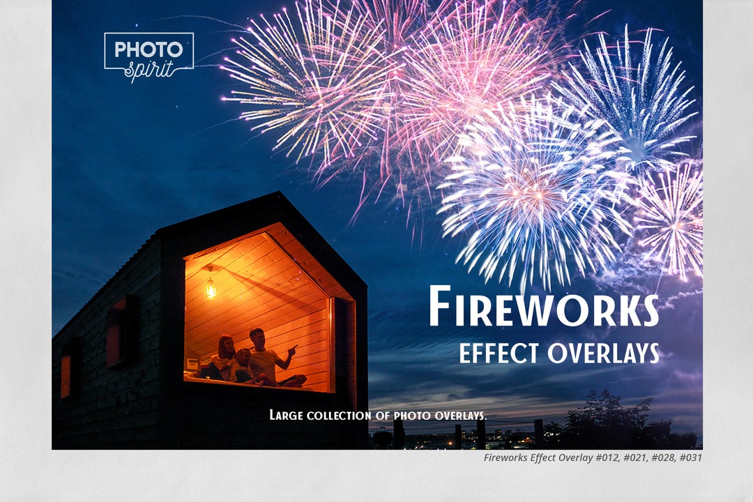 Fireworks Effect Overlays + Action for Photoshop - for Holiday Design ...