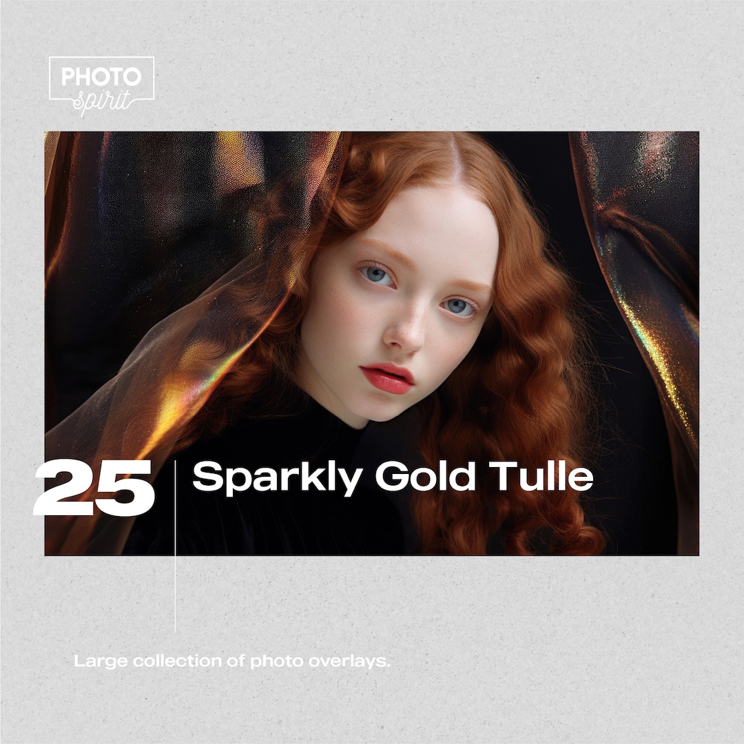 Sparkly Gold Tulle Effect Photo Overlays - Shimmering Elegance for ...