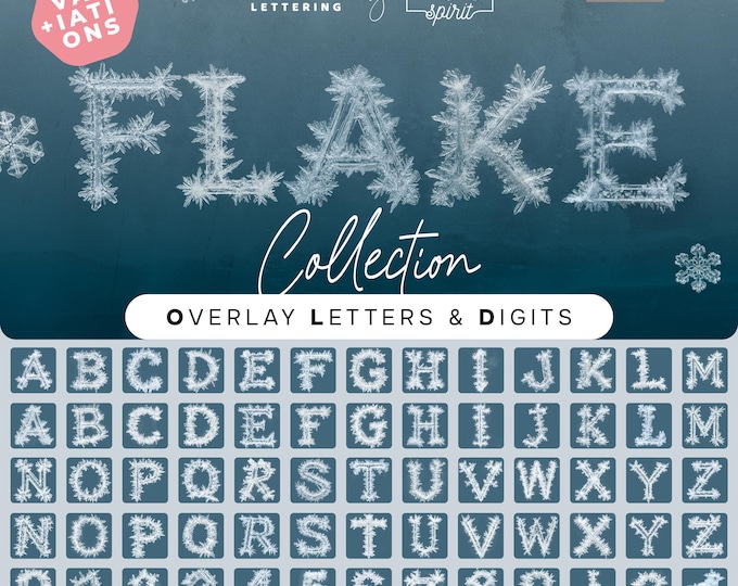 Snowflake Crystal Letter Overlays: Winter Alphabet (PNG & JPEG) - Etsy