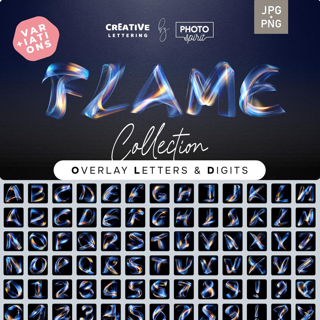 Celestial Flame Letter Overlays: Fiery Cosmic Alphabet (PNG & JPEG ...