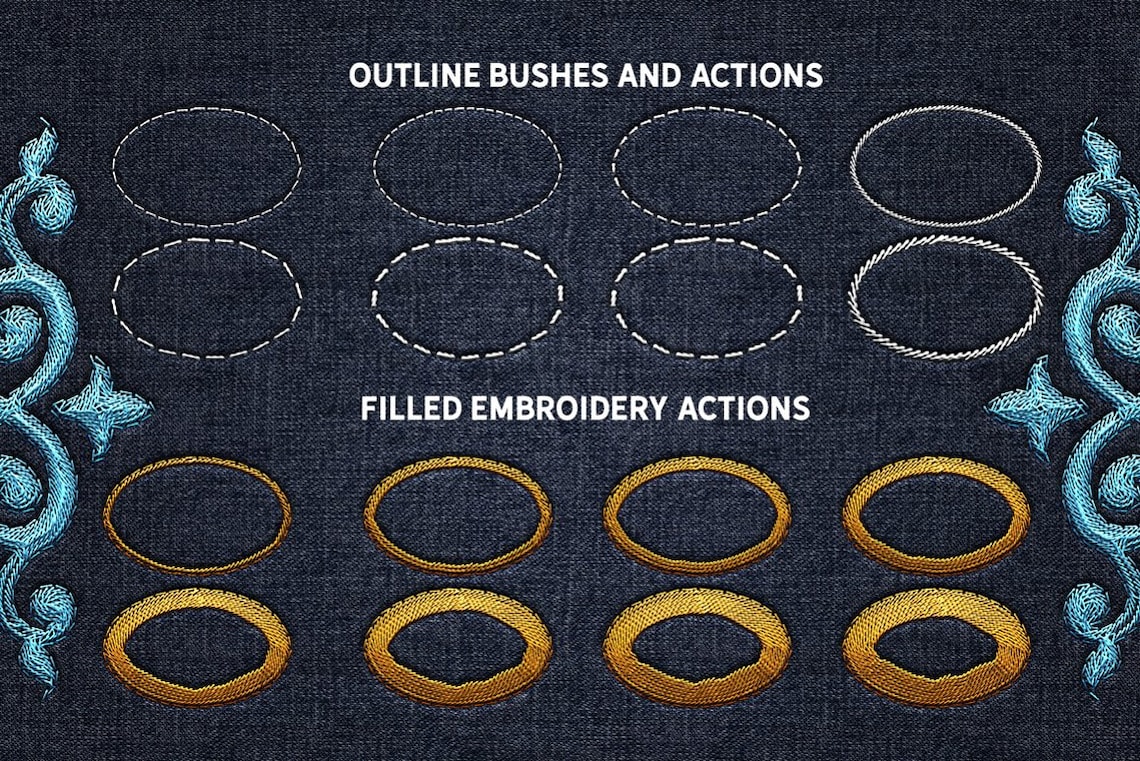 Realistic Embroidery Effect: Photoshop Actions, Stitch Brushes - Etsy