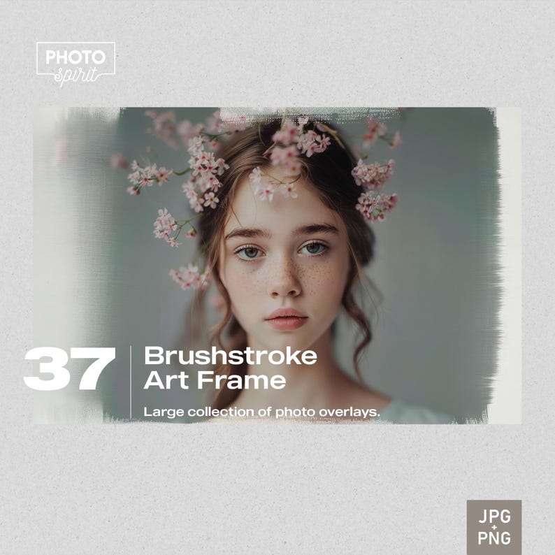 Brushstroke Photo Overlays: 37 Art Frame Effects (JPG, PNG) - Etsy
