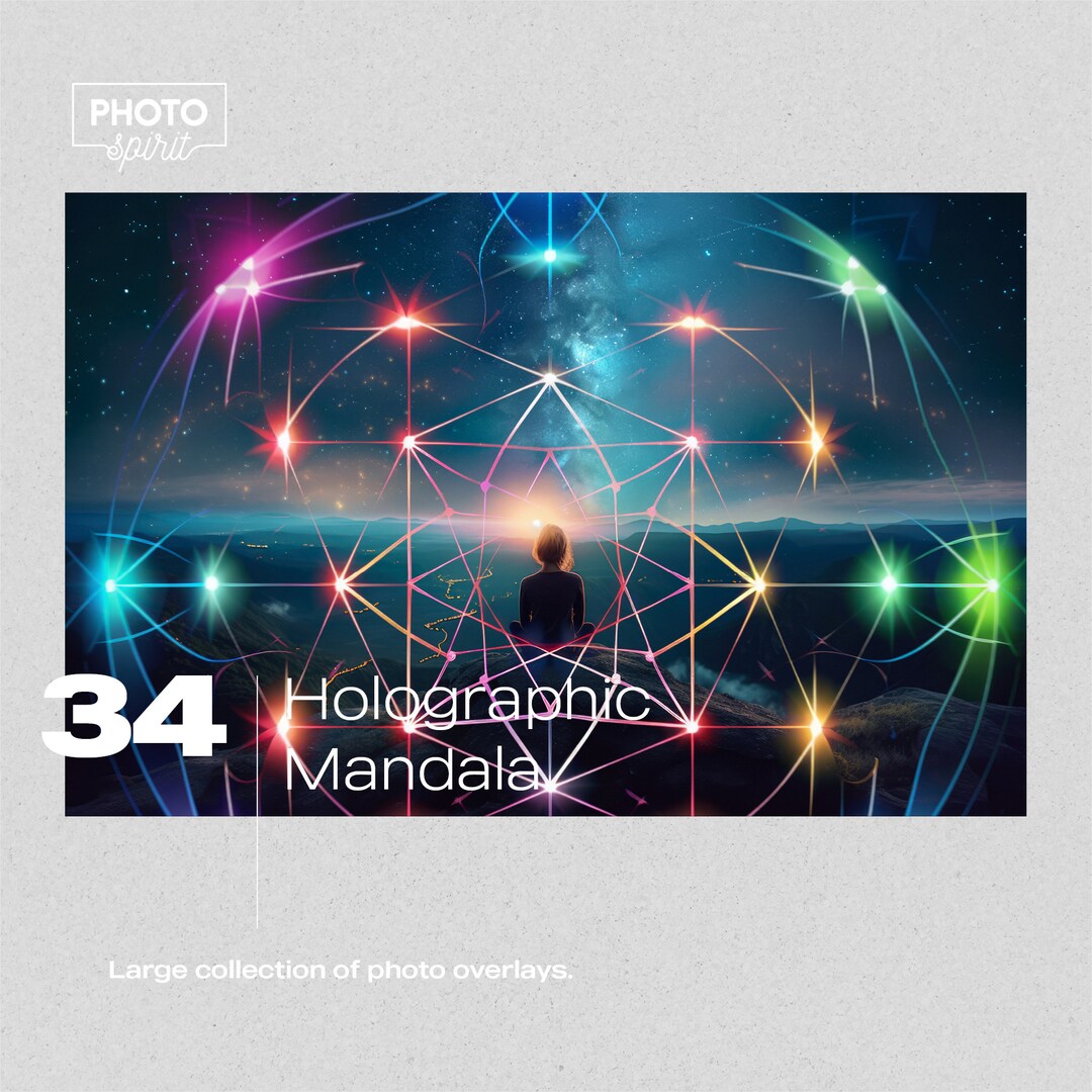 Holographic Mandala Effect Photo Overlays, Shimmer Effect, Modern ...