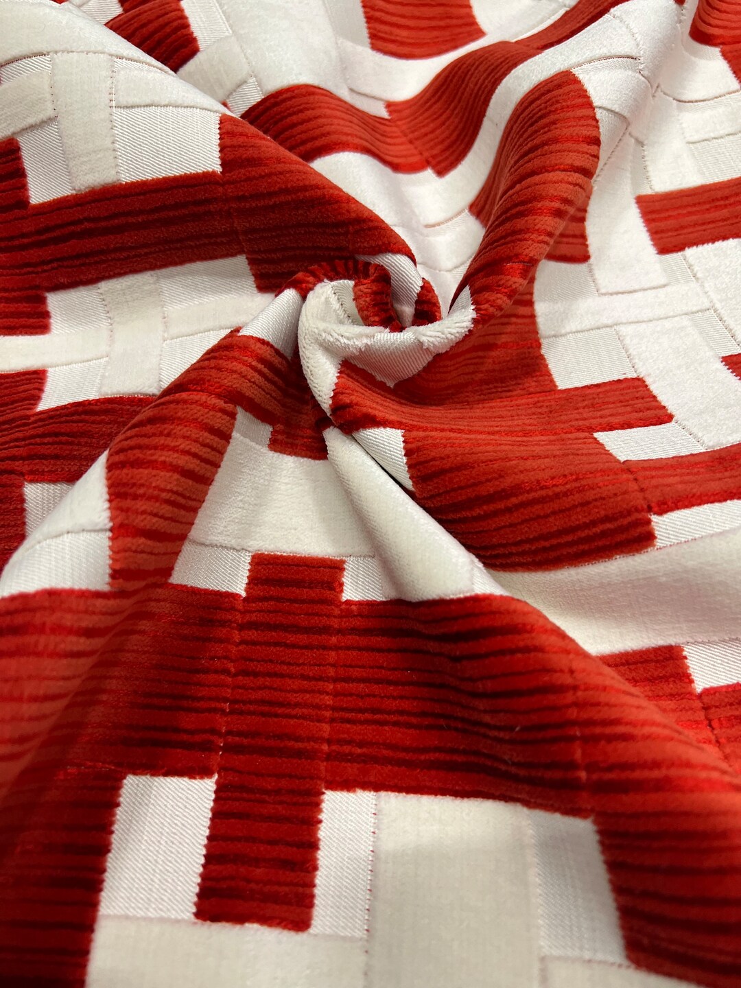 Luxury Red Upholstery Velvet Fabric, Velvet Fabric by the Yard, Curtain ...