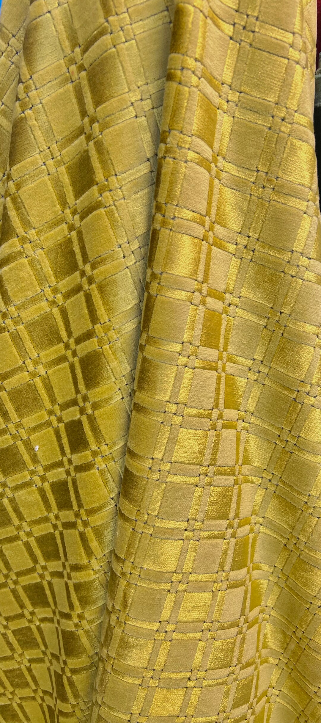 Dark Gold Velvet Upholstery Fabric: 55" Wide, by the Yard - Etsy