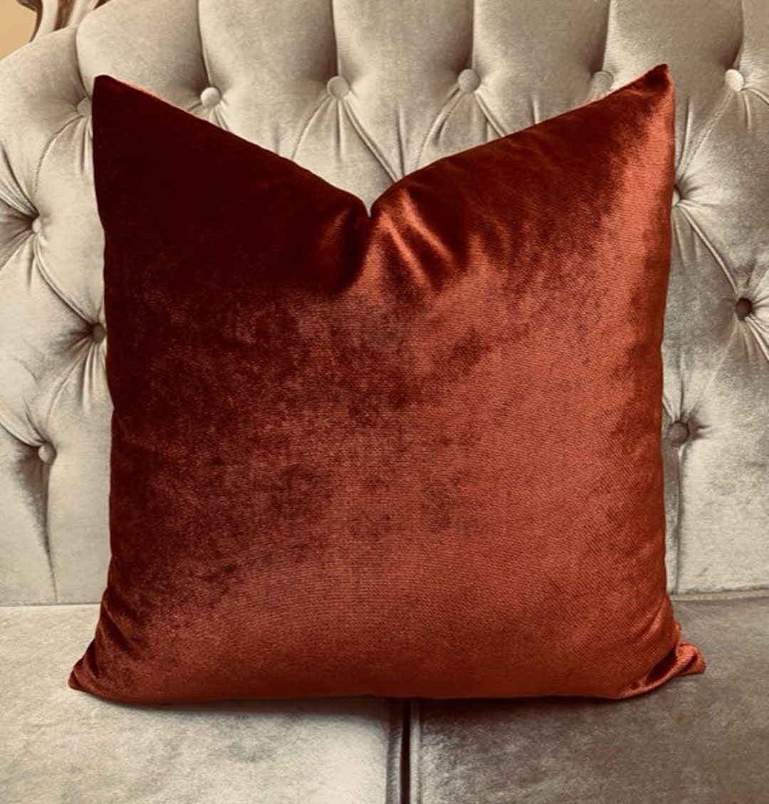 Copper Velvet Pillow Cover, Velvet Throw Pillow Case, Decorative ...