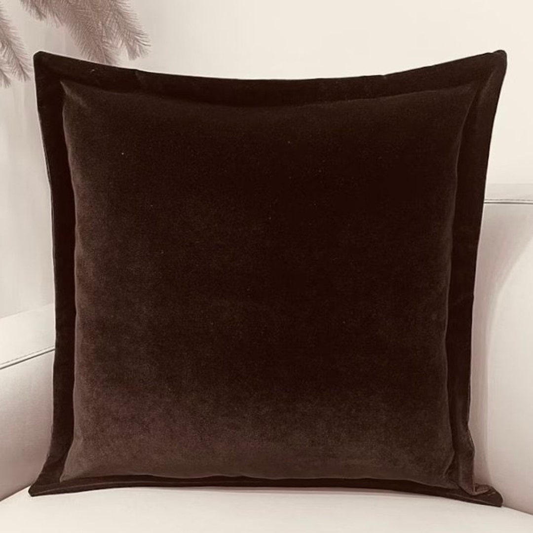 Luxury Dark Brown Pillow Cover, Brown Velvet Pillows, Throw Pillow ...