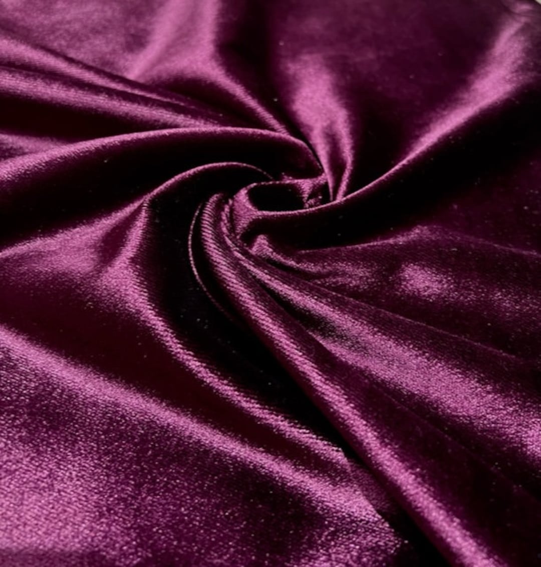 Upholstery Dark Plum Velvet Fabric, Fabric by the Yard, Curtain Fabric ...