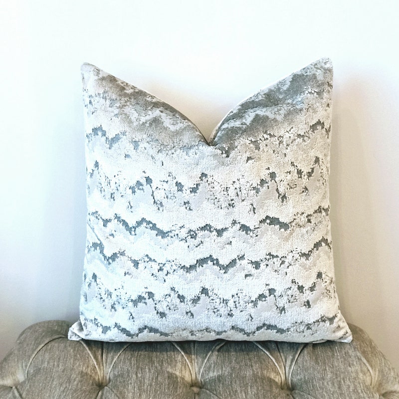 Silver Throw Pillow - Etsy