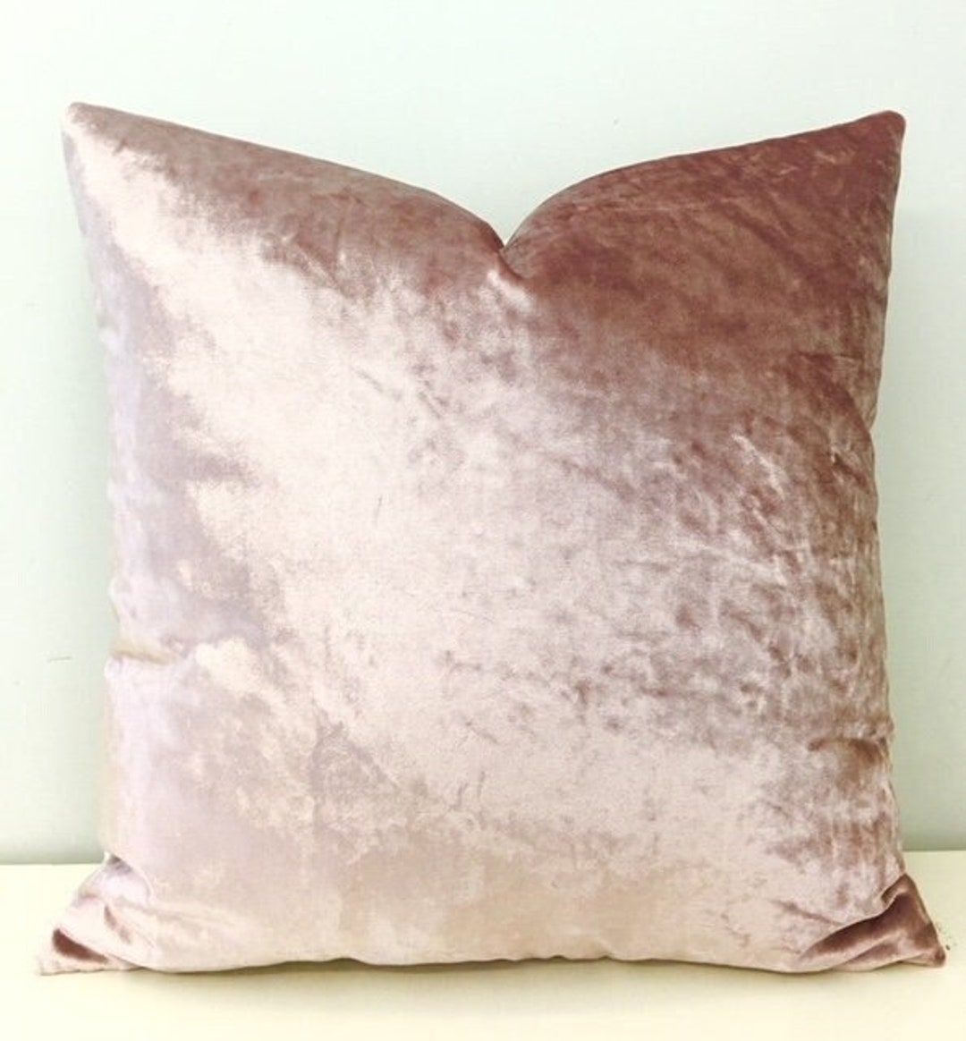 Blush Pink Velvet Pillow Cover, Pink Pillows, Velvet Throw Pillow ...