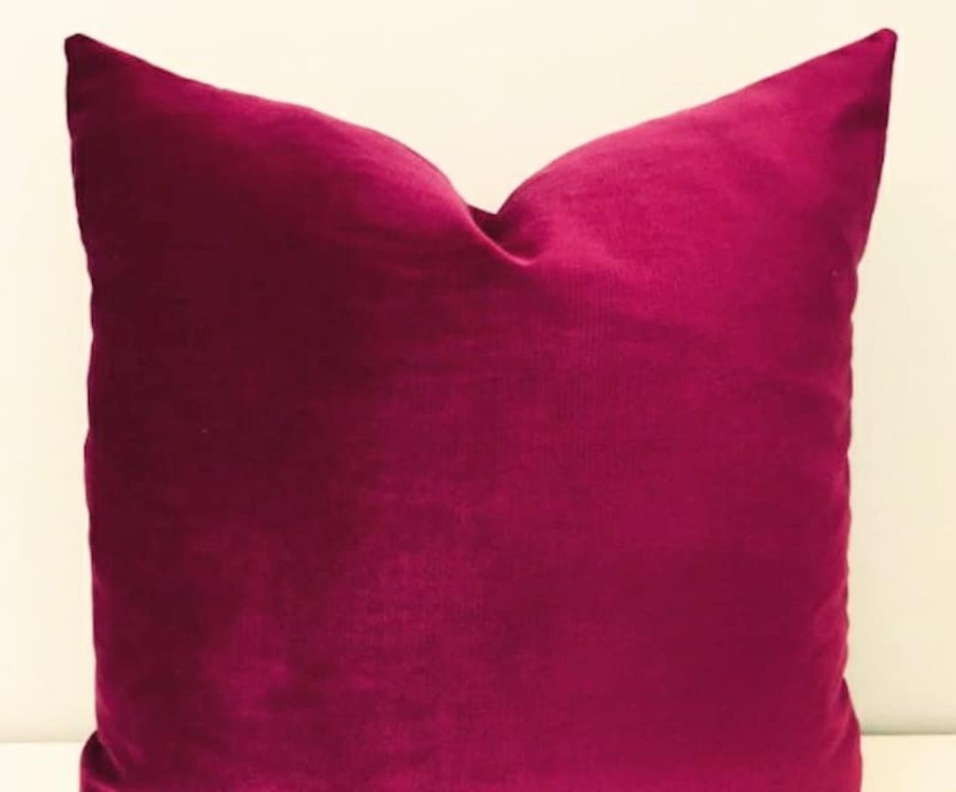 Luxury Dark Magenta Pillow Cover, Velvet Pillow, Pink Pillows, Throw ...