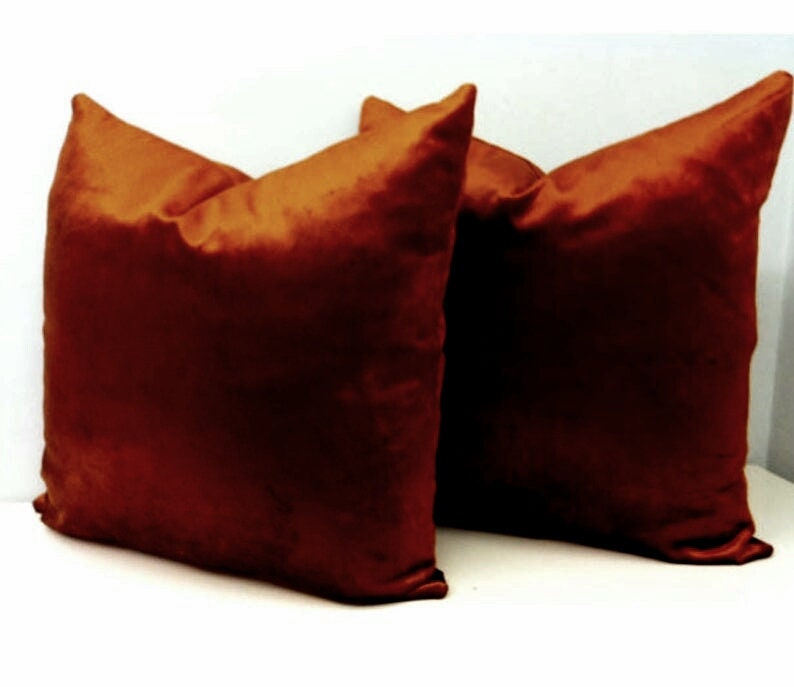 Luxury Copper Velvet Pillow Cover Velvet Pillow Designer | Etsy