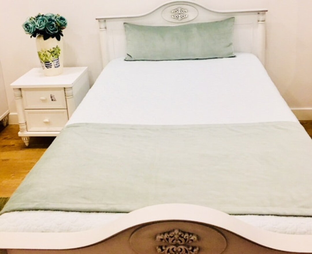 Double-sided Mint Velvet Bed Runner Bed Scarf Bed Cover - Etsy