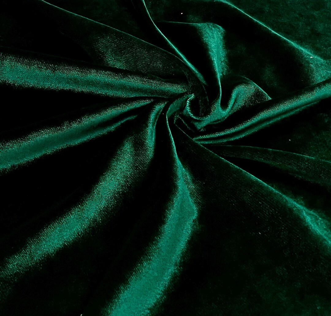 Luxury Emerald Green Velvet Fabric, Upholstery Fabric by the Yard ...