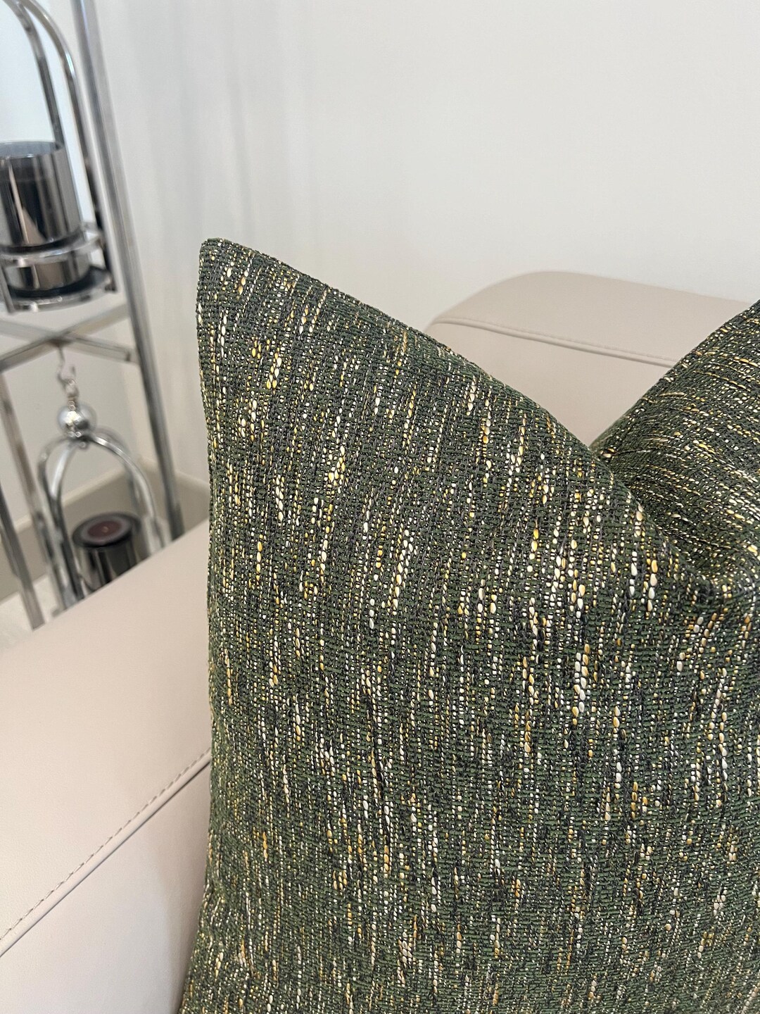 Pale Green Textured Linen Pillow Cover, Decorative Pillow Case ...