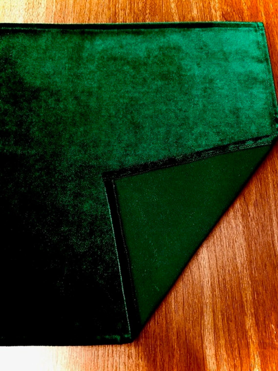 Set of 2 Dark Emerald Green Velvet Placemats Rectangle - Etsy