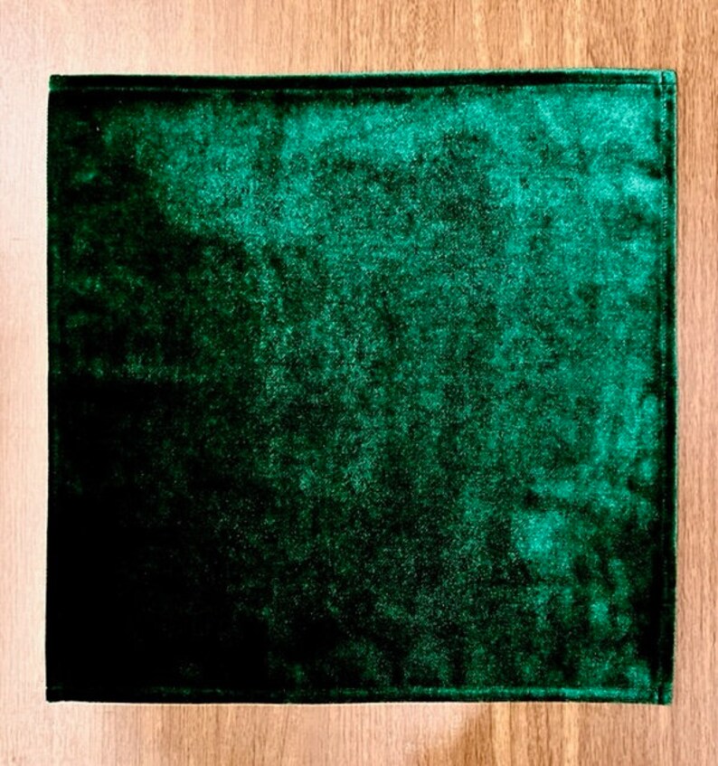 Set of 2 Dark Emerald Green Velvet Placemats Rectangle - Etsy