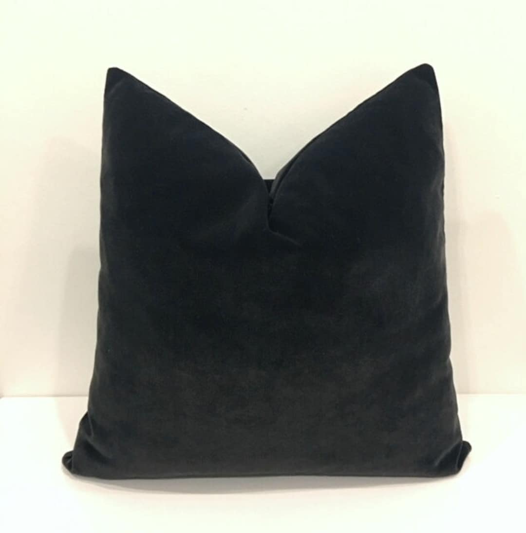Charcoal Velvet Pillow Cover, Velvet Pillows, Gray Pillows, Decorative ...