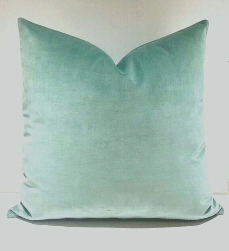 Mint Green Velvet Pillow Cover Velvet Pillows Green Pillow - Etsy