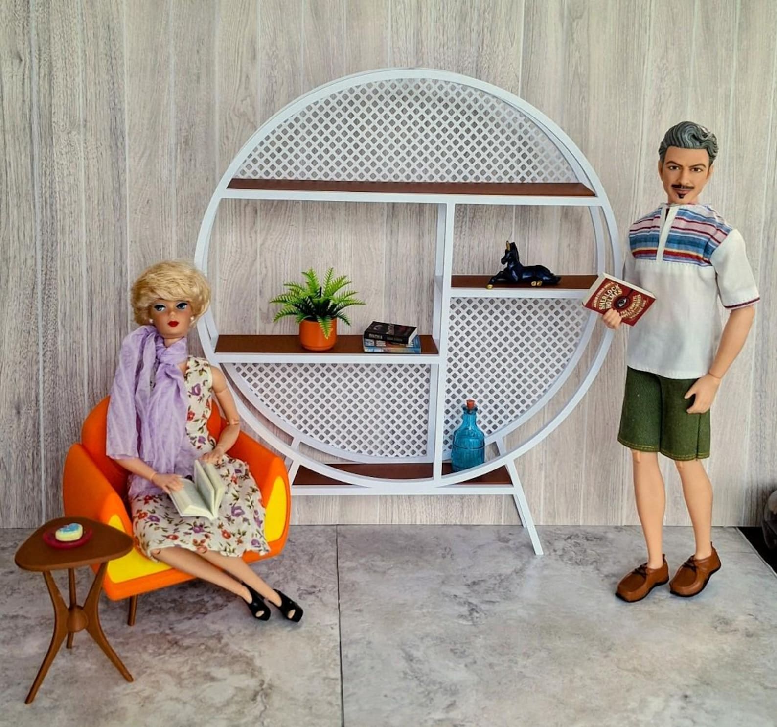 Mod Shelving Unit 1:6 Scale MCM Style Living Room Decor - Etsy