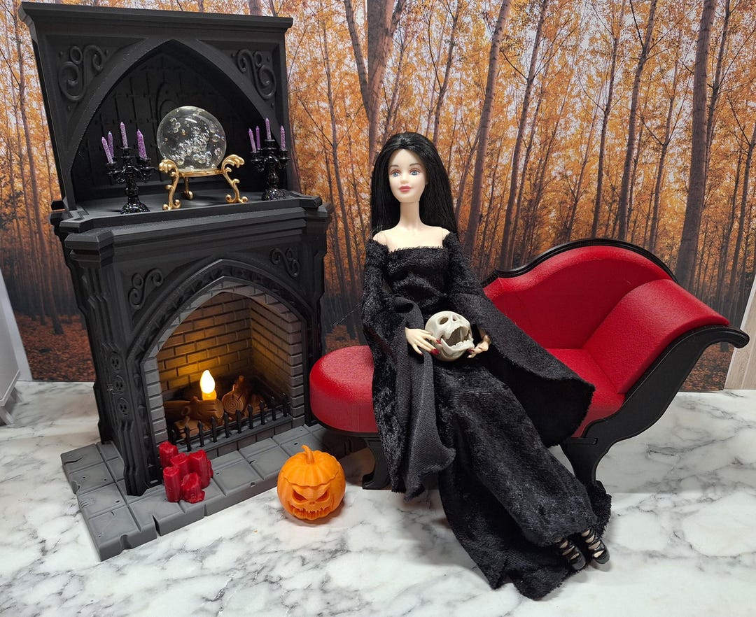 Gothic Fainting Couch 1:6 Scale Barbie Doll Integrity Toys Halloween ...